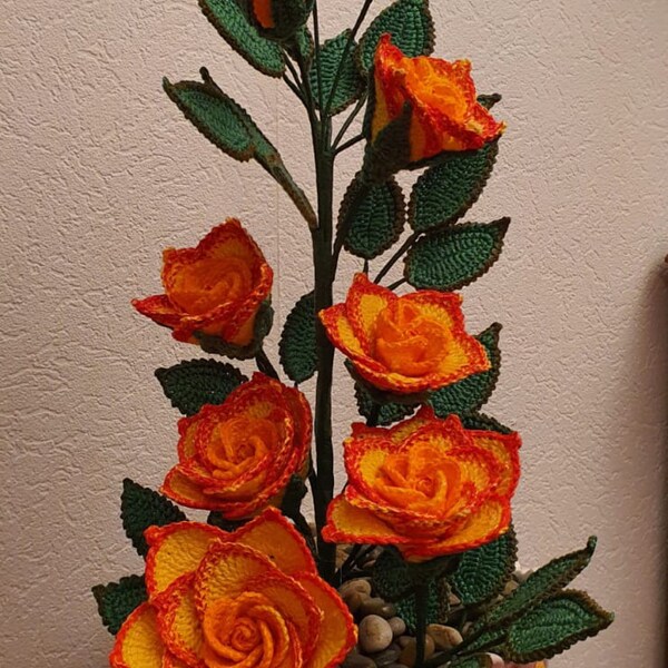 Crochet Mini Rose Pattern - 3 Sizes of Rose in 1 Pattern - Crochet Mini ...