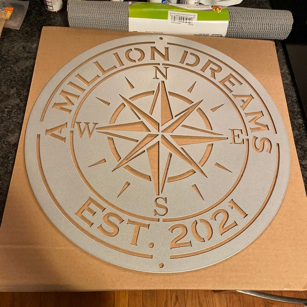 Personalized Compass Rose Metal Sign - Personalized Wedding Gift ...