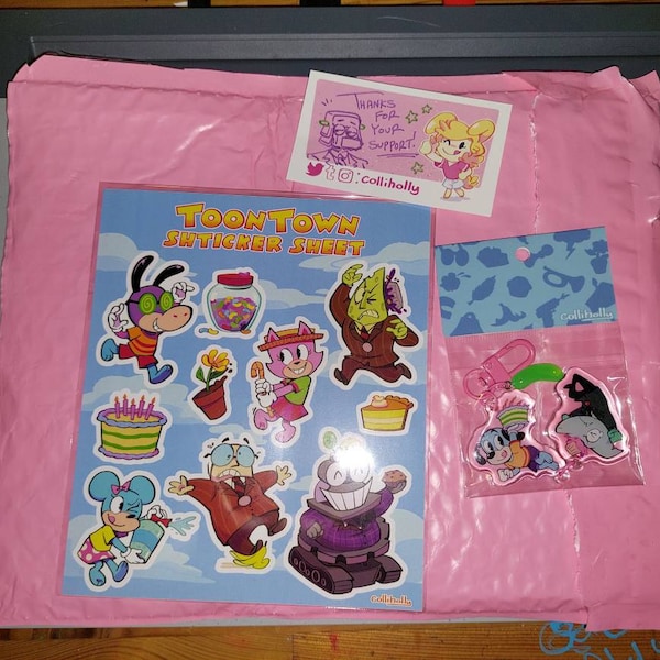 Toontown Die Cut Vinyl Sticker Sheet - 6.5" X 5.5" - 10 Stickers Total ...