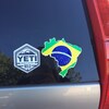 2 Pieces Brazil Outline Map Flag Vinyl Decals Stickers Full Color ...