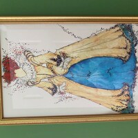 Sarah Paulson Framed Painting Nurse mildred Ratched original Painting ...