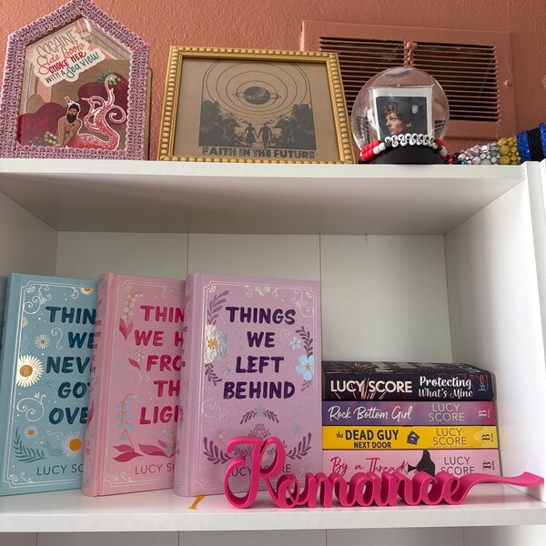 Romance Bookshelf Sign Library Book Lover Gift Custom Colors Book Club ...