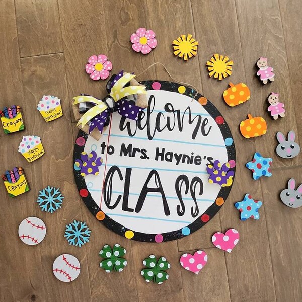 TEMPLATE Door Hanger: Teacher Interchangeable - Etsy