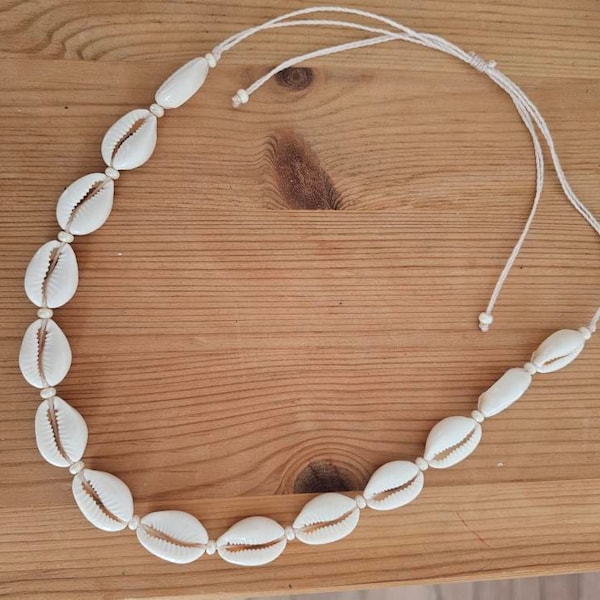 Glass Beads & Cowrie Shells and Puka Shell Beads Necklace, Shell Choker ...