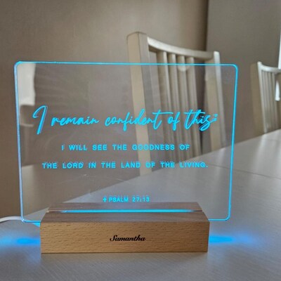 Personalized Bible Verse LED Light, Custom Favorite Bible Verse Gift ...