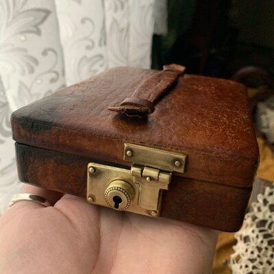 Antique Rare Round Jewelry Box - Etsy