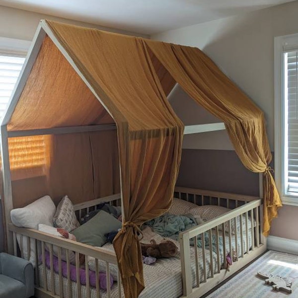 Floor Bed Canopy, Montessori Canopy, Boho Bed Canopy, Toddler Bed ...