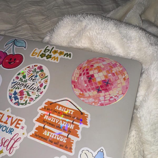 Holographic Pink Disco Ball Sticker | Mirrorball | Taylor Swift ...