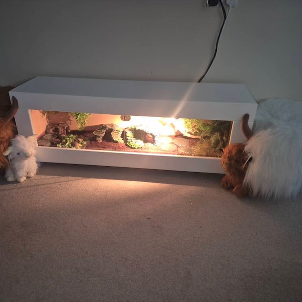 4ft Modern Reptile Vivarium With Low Display Stand - LED Light Included ...