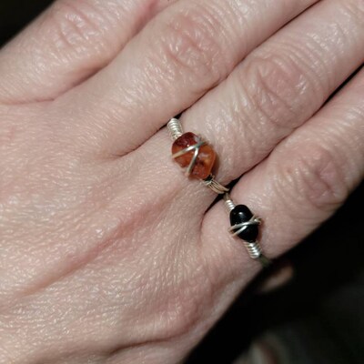 Gold and Silver Wire Wrapped Ring, Dainty Wire Wrapped Ring, Simple and ...