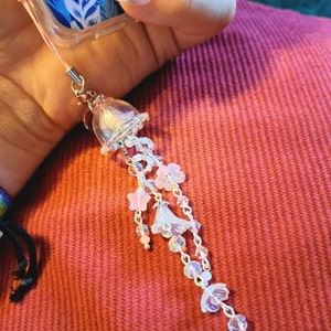 Pink Flower Phone Charm Beaded Lotus Flower Phone Strap Fairycore ...