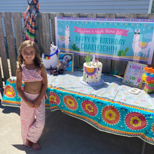 Llama Birthday Milestone Poster-edit W Corjl-llama Party Chalkboard ...