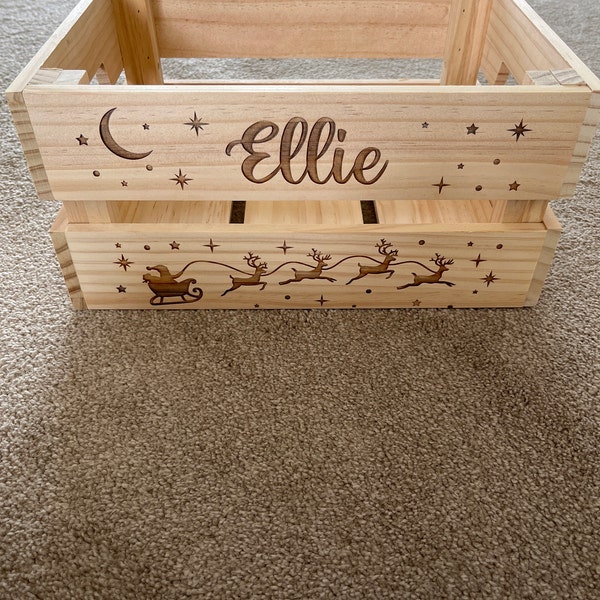 Christmas Eve Crate December First Box Stackable Personalised Custom ...