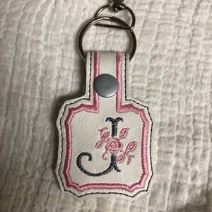 Monogram ITH Full Embroidery Alphabet A-Z Snap Tab Key Fob. Dst Pes Jef ...