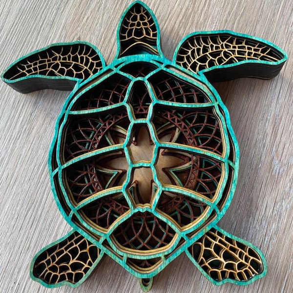 Layered Sea Turtle Mandala: Laser Cut File (digital Download) - Etsy