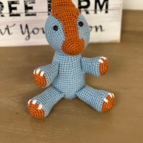 Crochet Pattern PDF Download | Parasaurolophus Dinosaur Crochet Pattern ...
