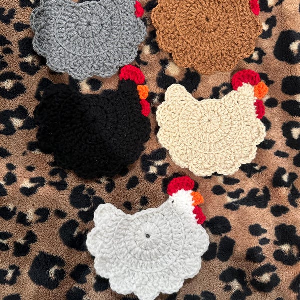 Pattern - Crochet Chicken Coaster Pattern - Crochet Pattern - Crochet ...