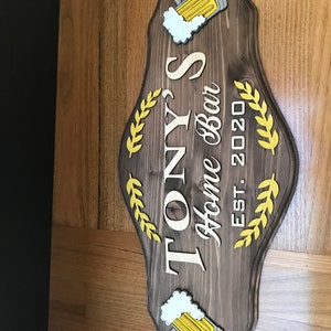 Home Bar Sign Beer Sign Custom Wood Sign Bar Sign For Home | Etsy