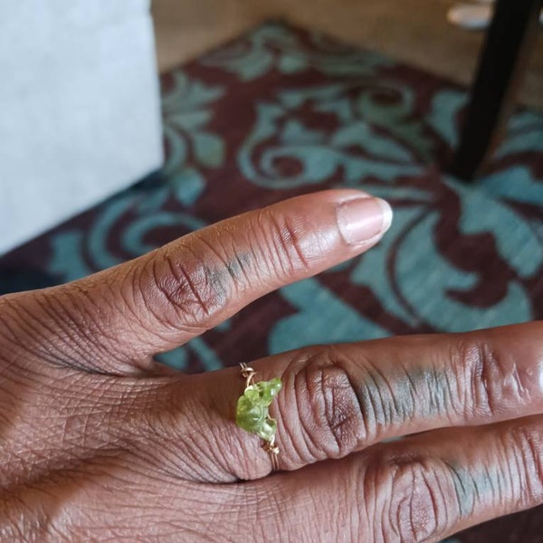 Dainty, Sweet Peridot Ring Made to Order, Sterling Silver Peridot Ring ...