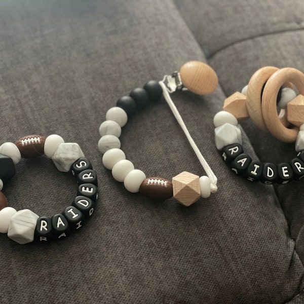 Green Bay Packers Toy Collection Pacifier Clip Rattle Go Pack Go Baby ...