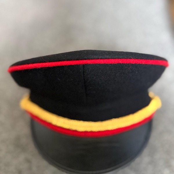 Red and Black Peaked Visor Cosplay Commission Officer Hat, Cap - Etsy