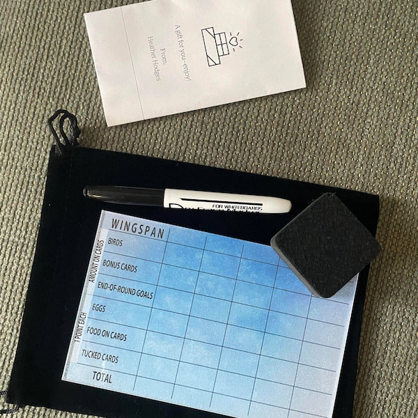 Acrylic Wingspan Score Sheet, Reusable Dry Erase, Original Game Upgrade ...