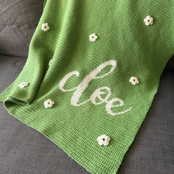 Custom Crochet Name Blanket Pattern, Pdf Crochet Blanket Tutorial, Baby ...