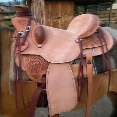 Wonderwish Premium Western Leather Barrel Racing Roping Ranch Work ...