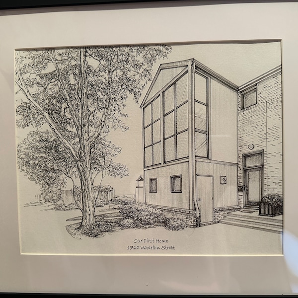 Custom Home Portrait House Drawing Black and White House Sketch From ...