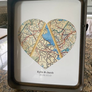 Custom Heart Map Unique Wedding Gift for Couple Personalized | Etsy