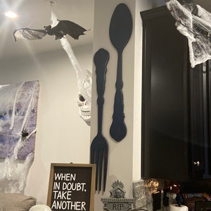 Fork Spoon Dining Room Sign Farmhouse Sign Decor Farmhouse Style Giant ...