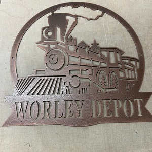 Train Metal Sign, Custom Train Sign, Personalized Train Sign, Railroad ...