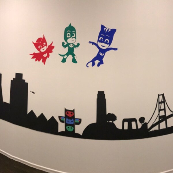 PJ Masks Vinyl Sticker Set in Color. Cat Boy, Owlette and Gekko Decals ...