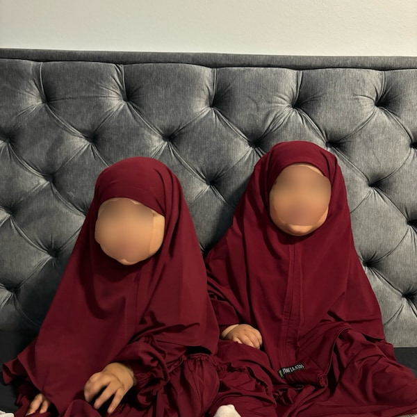 1 to 6 Years French Khimar Girls Robe Suit, Can Be Used as a Veil ...