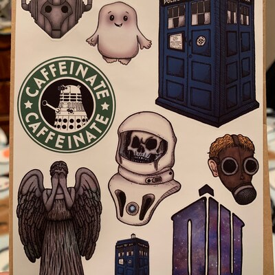 Doctor Who Inspired Sticker Sheet. Illustration, Planner, Journal ...