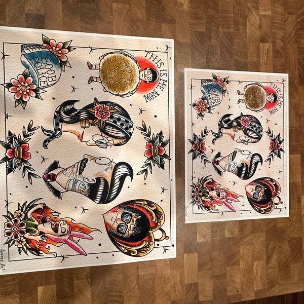 Bob's Burgers Tattoo Flash Sheet: Pop Culture Art Print - Etsy