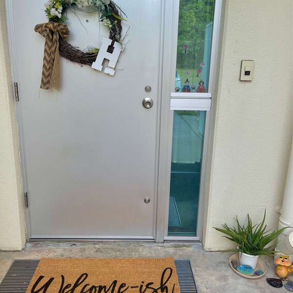 Welcome-ish Depends Who You Are, Door Mat, Funny Doormat, Wedding Gift ...