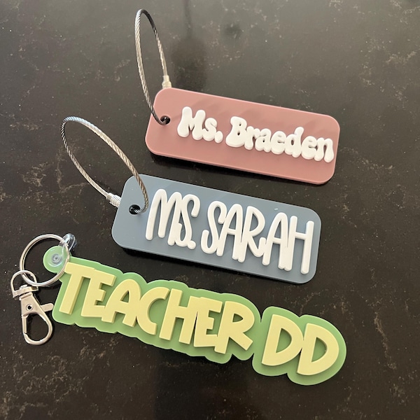 Backpack Tags Acrylic Bag Tag 3D Keychain Acrylic Name Tag Backpack Tag ...