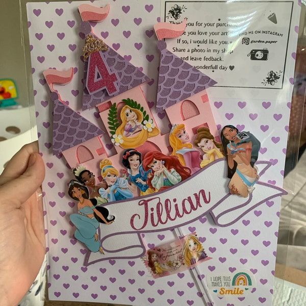 Disney Princess Cake Topper, Personalized Cake Topper,disney Princesses ...