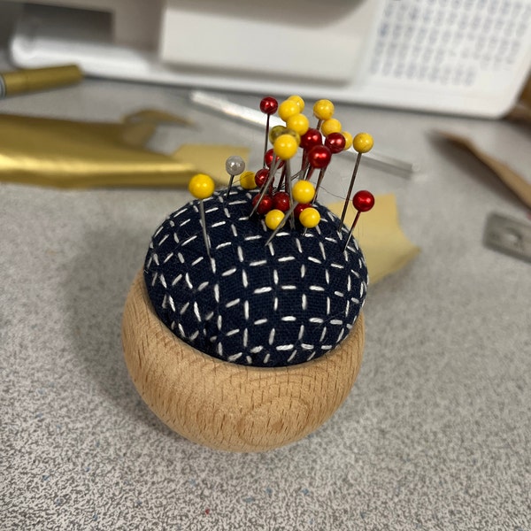 Embroidery Pin Cushion Kit,japanese Sashiko Pincushion With Wooden Base ...