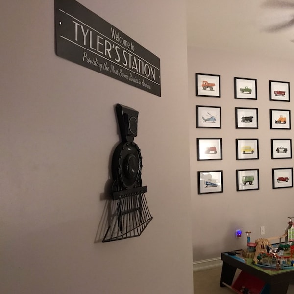 Welcome Train Station Sign, Personalized Most Scenic Routes Sign, Metal ...