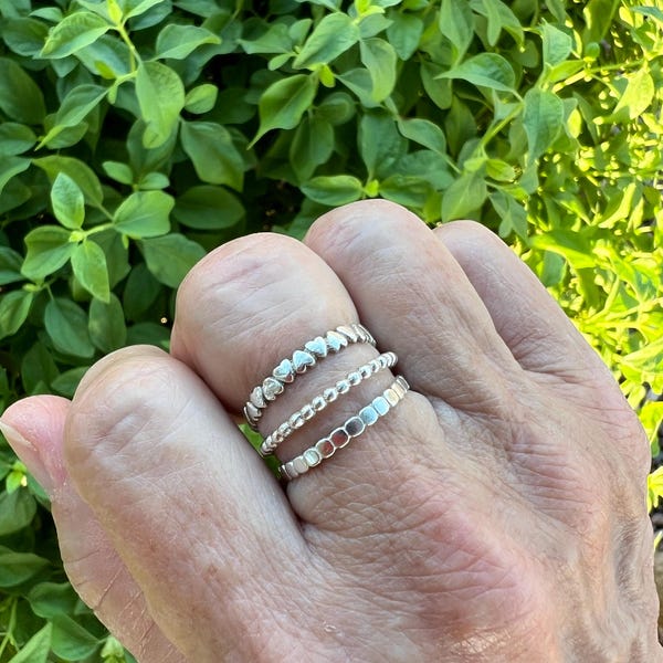 Sterling Silver Ball Bead Ring, Silver Bubble Ring, Beaded Rings for ...