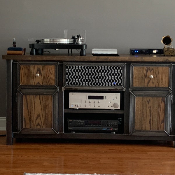Custom Industrial Media Console, Media Table, TV Stand, Entertainment ...