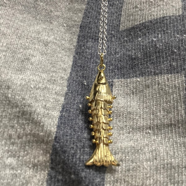 3D Movable Fish Sterling Silver Pendant, Silver Fish Pendant, 925 ...