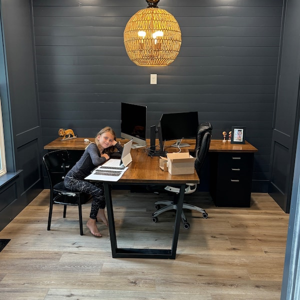 Double Desk, Rustic T-shaped, Couples Desk - Etsy