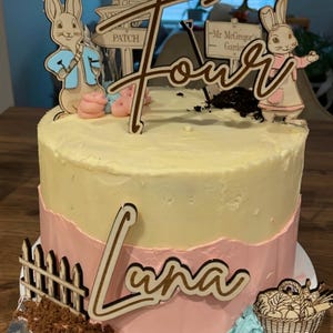 Peter Rabbit Themed Wooden Cake Topper Set - Etsy UK