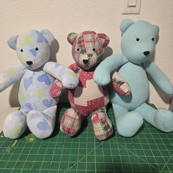 Teddy Bear Pattern Memory Bear Pattern Memory Bears Sewing Pattern Bear ...