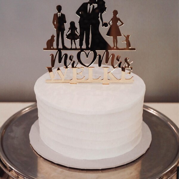 Family Cake Topper,wedding Cake Topper With Children,family Cake ...