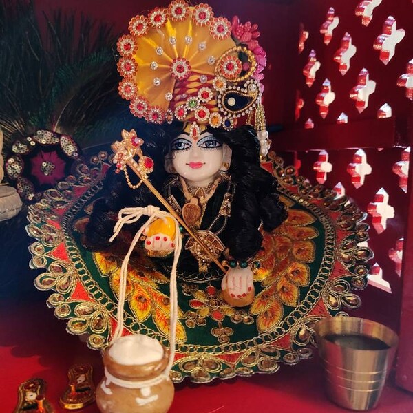 Handcrafted Stainless Steel Metal Singhasan for Laddu Gopal | Singhasan ...