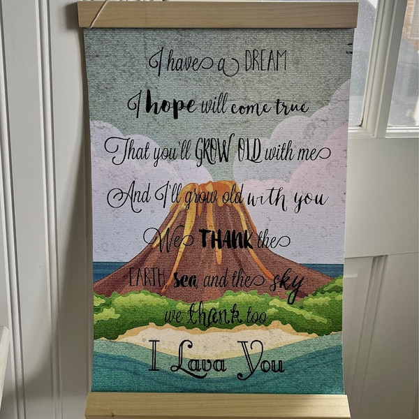 I Lava You Wall Hanging [pixar Lava Short Lyrics Wall Decor] Digital ...